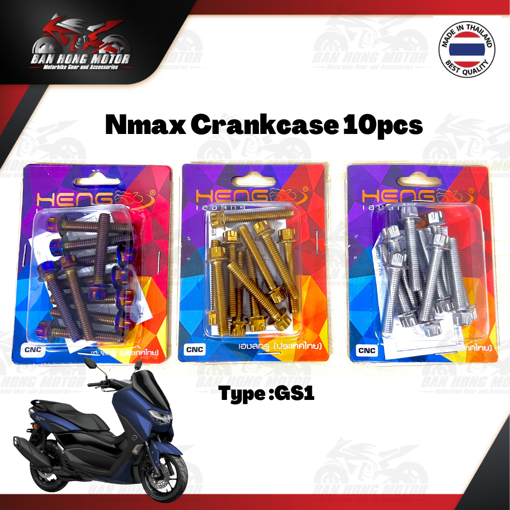 💥Yamaha Nmax V2 CVT Crankcase Skru set 10pcs Heng Skru Open Pod Player ...