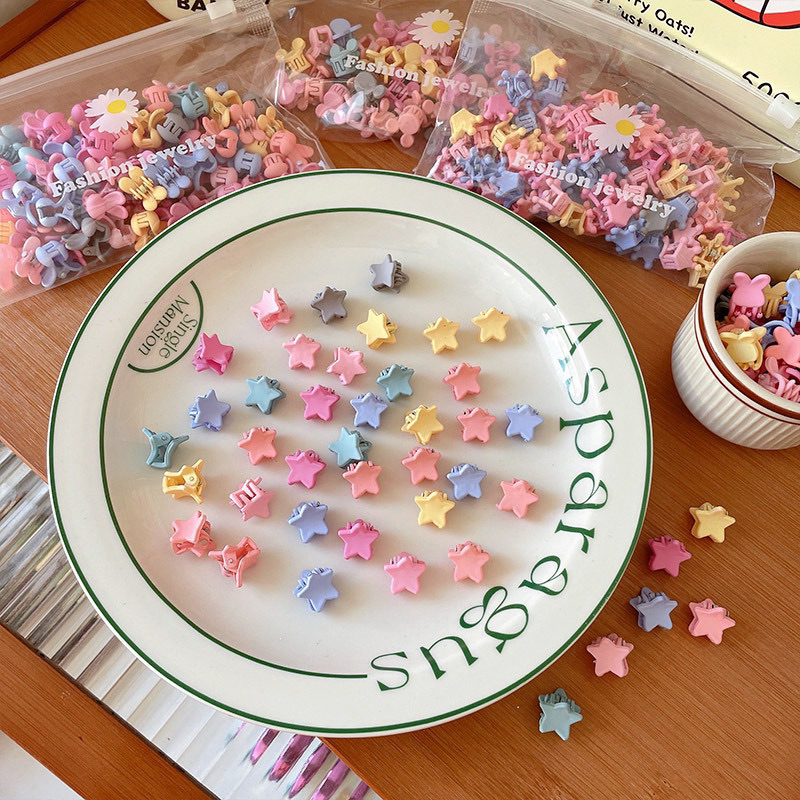 Kid Colourful Small Hair Clips Box Clips Rambut Children Rainbow Clips ...