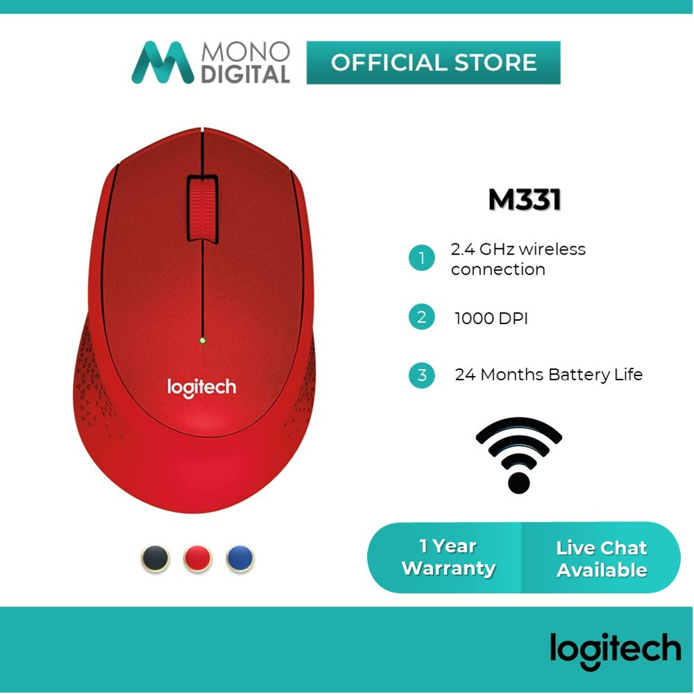 Logitech M331 Silent Plus Wireless Mouse, 2.4Ghz with USB Nano Receiver ...