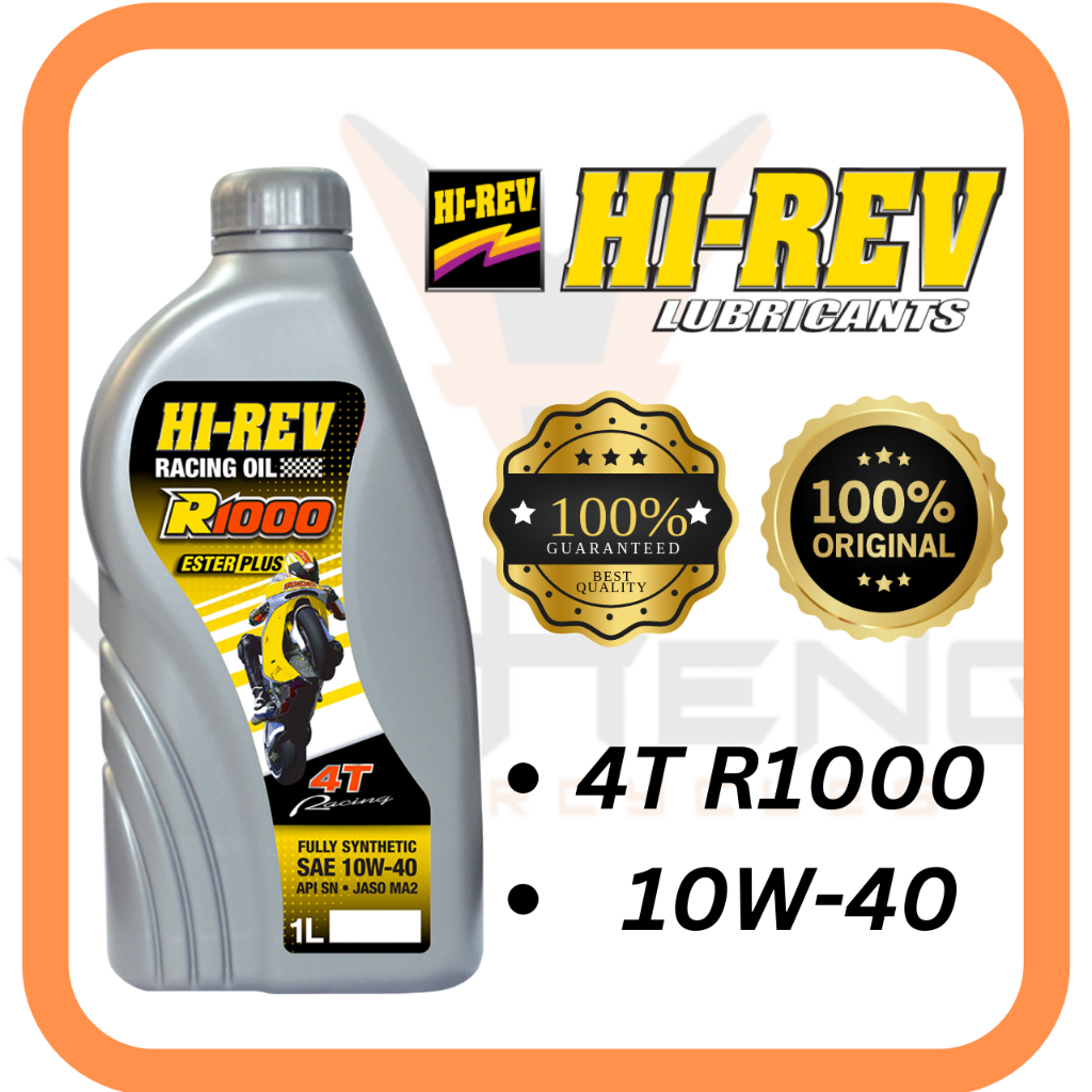 HI-REV ((Fully Synthetic)) Racing Engine Oil R1000 10W-40 (100%Original ...