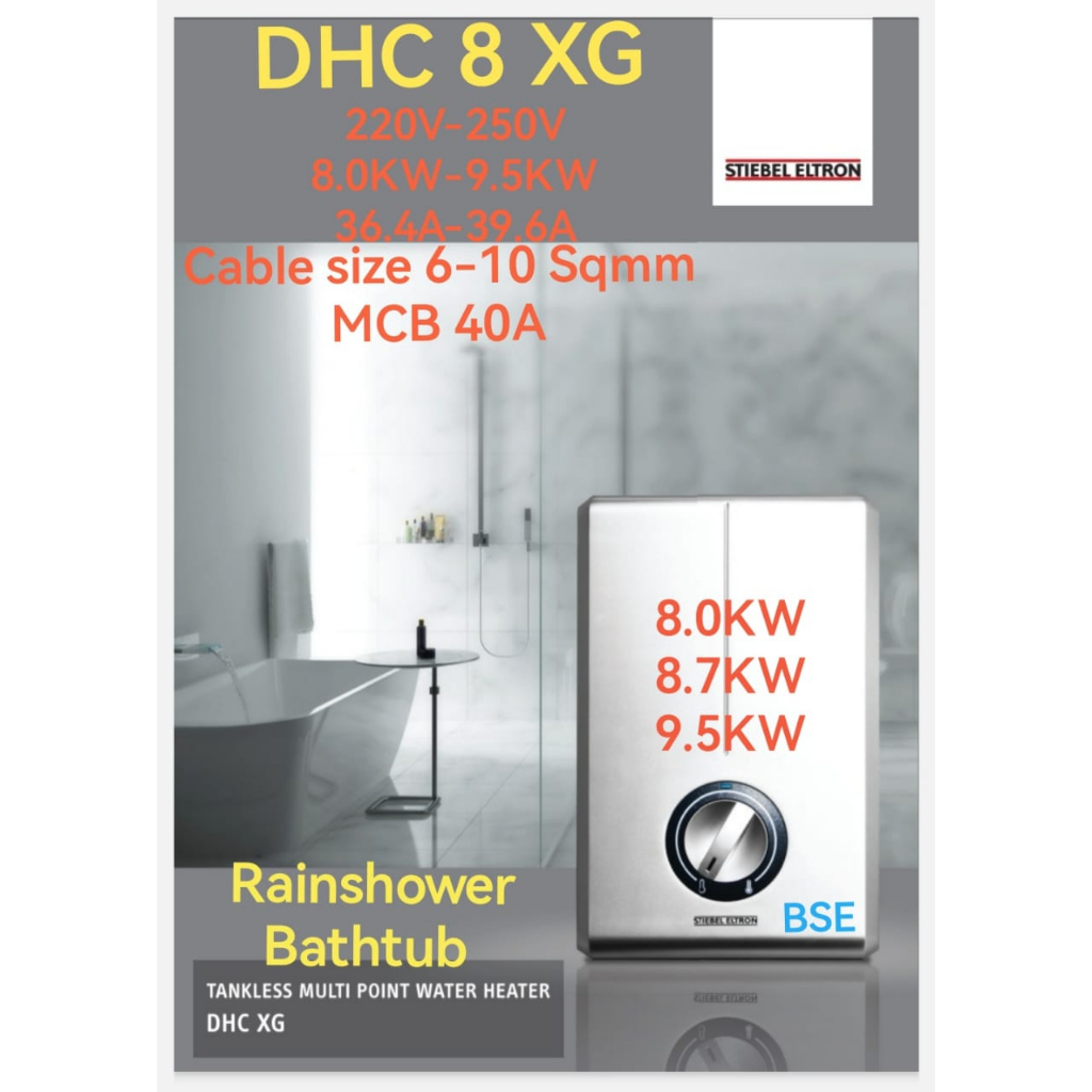 STIEBEL ELTRON DHC 4/6/8 XG Tankless Multipoint Instantaneous Water Heater [Germany's No 1 ...