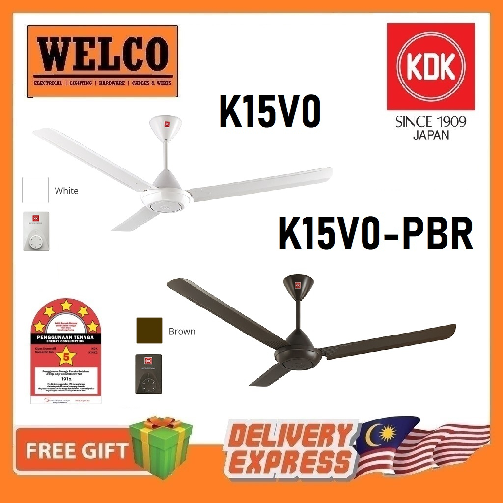 KDK 60″/150CM 3 BLADE REGULATOR CEILING FAN SIRIM [K15V0, K15VO-PBR ...