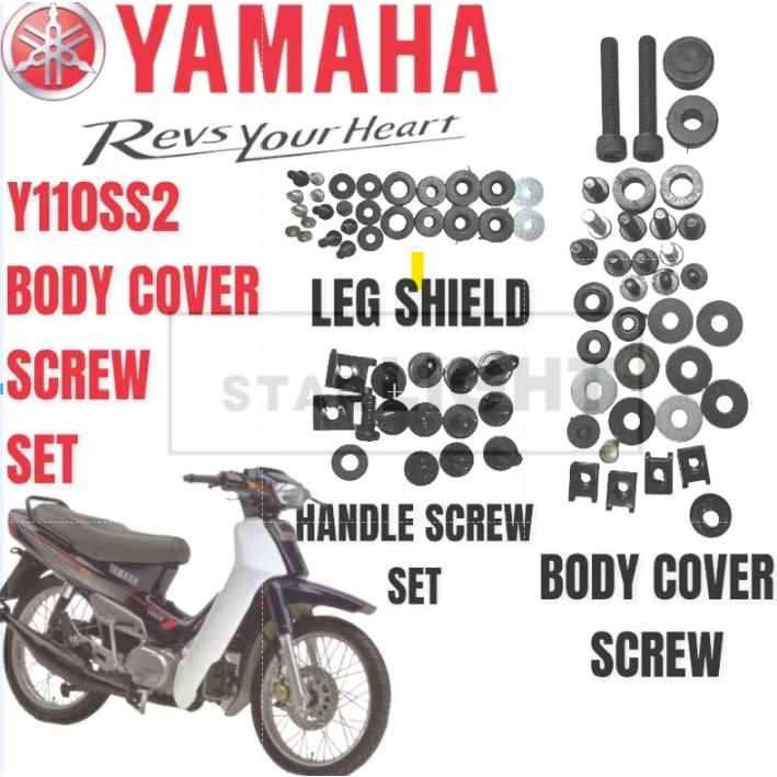 FULL SET! ORIGINAL LC135 Y15ZR Y125ZR Y100 WAVE EX5 SRL KRISS SS1 SS2 RS150 BODY COVER SCREW ...