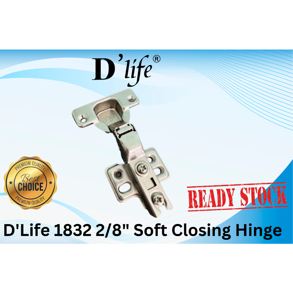 D'Life G1832 2/8" Hydraulic Soft Closing Kitchen Cabinet Door Hinges ...