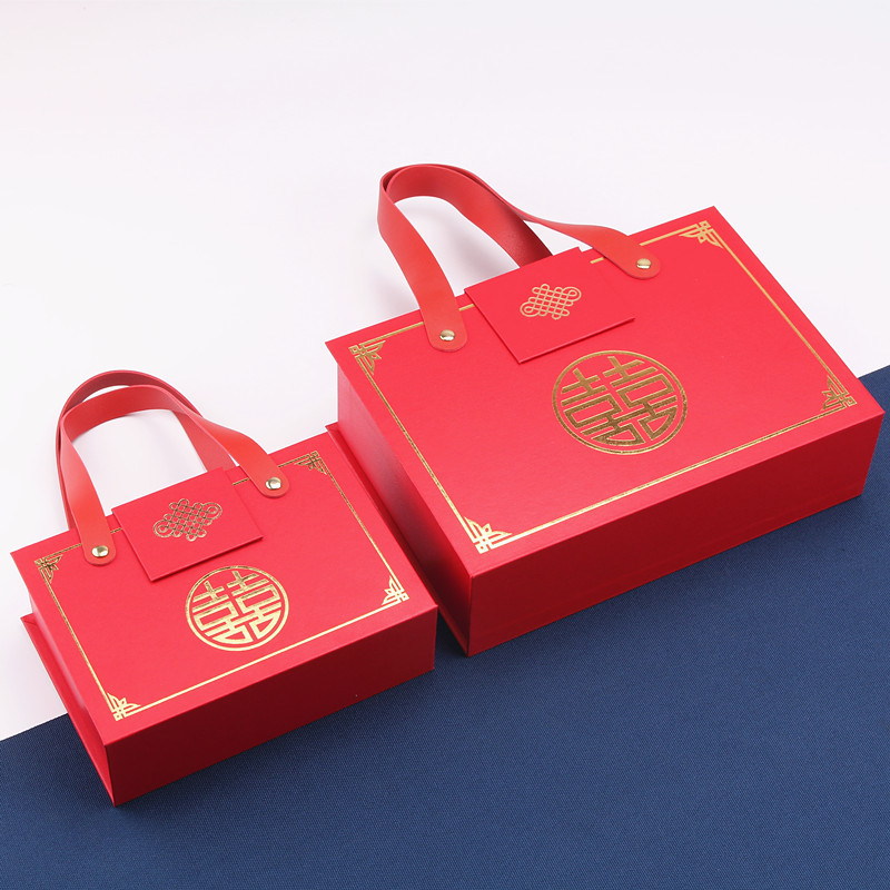 Wedding Gift box red color gift box / 婚礼礼物盒 结婚礼品盒 手提礼盒 – 圆喜翻盖手提礼盒 ...