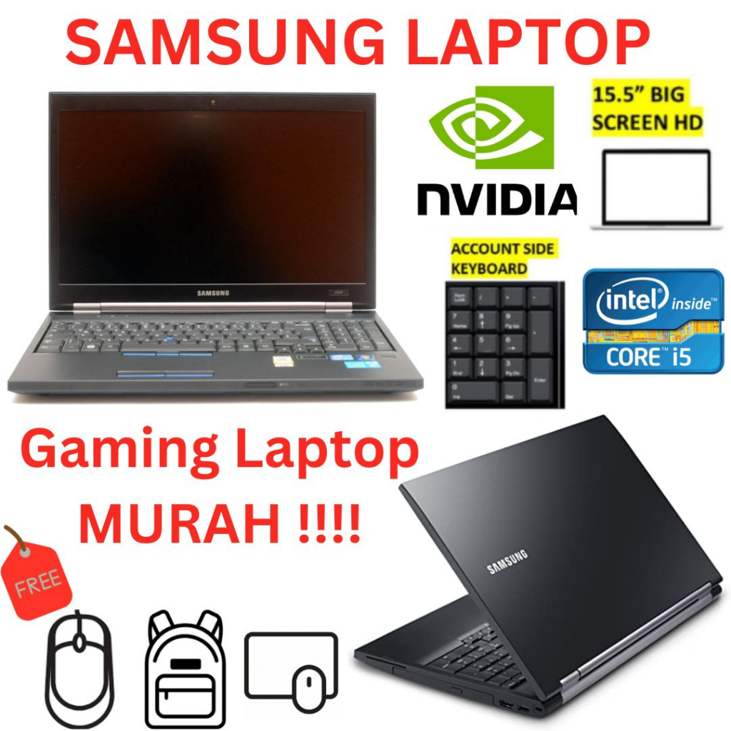 GAMING MURAH SAMSUNG Sens / Nvidia Graphics card /Intel Core i5 Turbo/8GB RAM /SSD 512GB ...