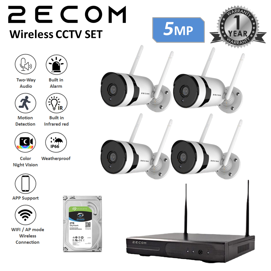 2ecom 5mp Wifi CCTV Kit Wireless Audio CCTV Set 4 channel 8 channel 10 ...