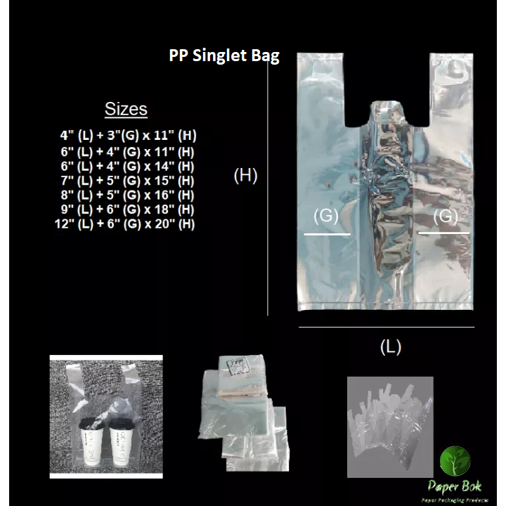 (250G/PKT) PP Transparent Plastic Bag / PP Singlet Bag / Clear Plastic ...