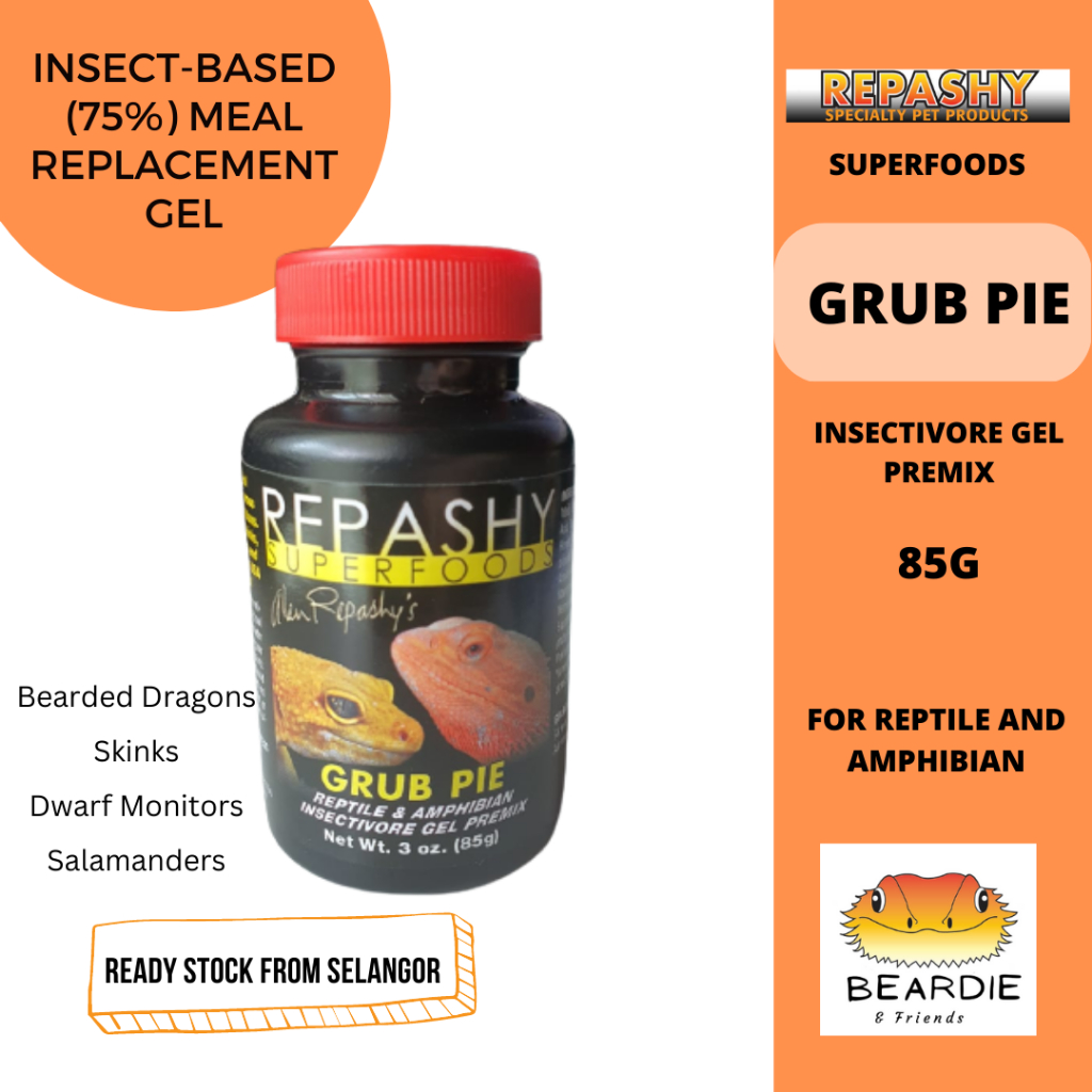 REPASHY SUPERFOODS GRUB PIE INSECTIVORE GEL PREMIX FOOD 85G REPTILE ...