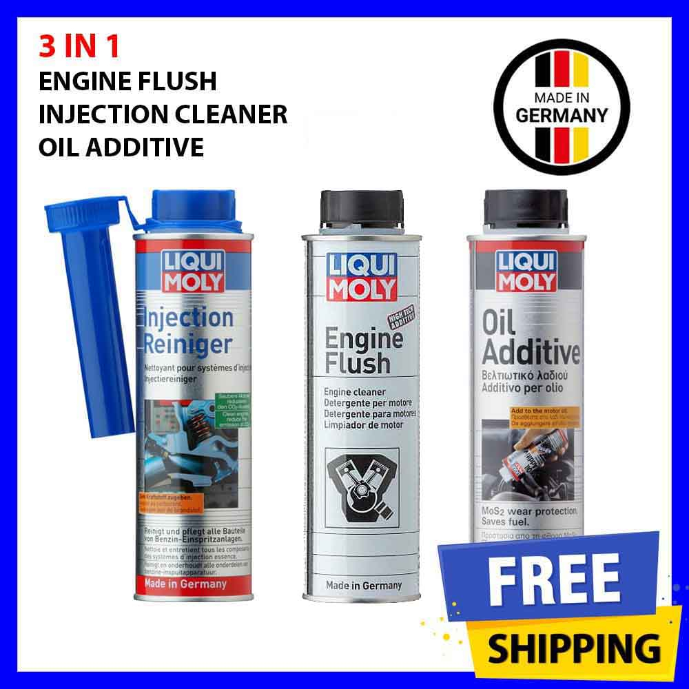 Liqui Moly ENGINE FLUSH (2678) + OIL ADDITIVE + INJECTION CLEANER (3 IN ...