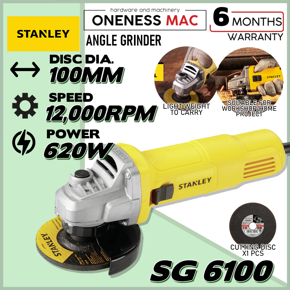 ''STANLEY'' SLIMLINE ANGLE GRINDER -4'' / 620W -SG6100-XD | Shopee Malaysia