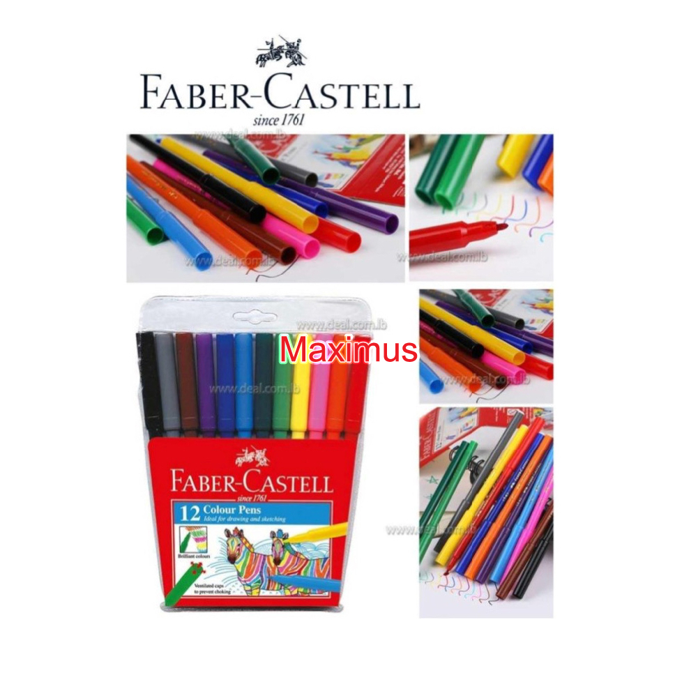 Faber Castell Fiber Color Pens (12 Colors) | Shopee Malaysia