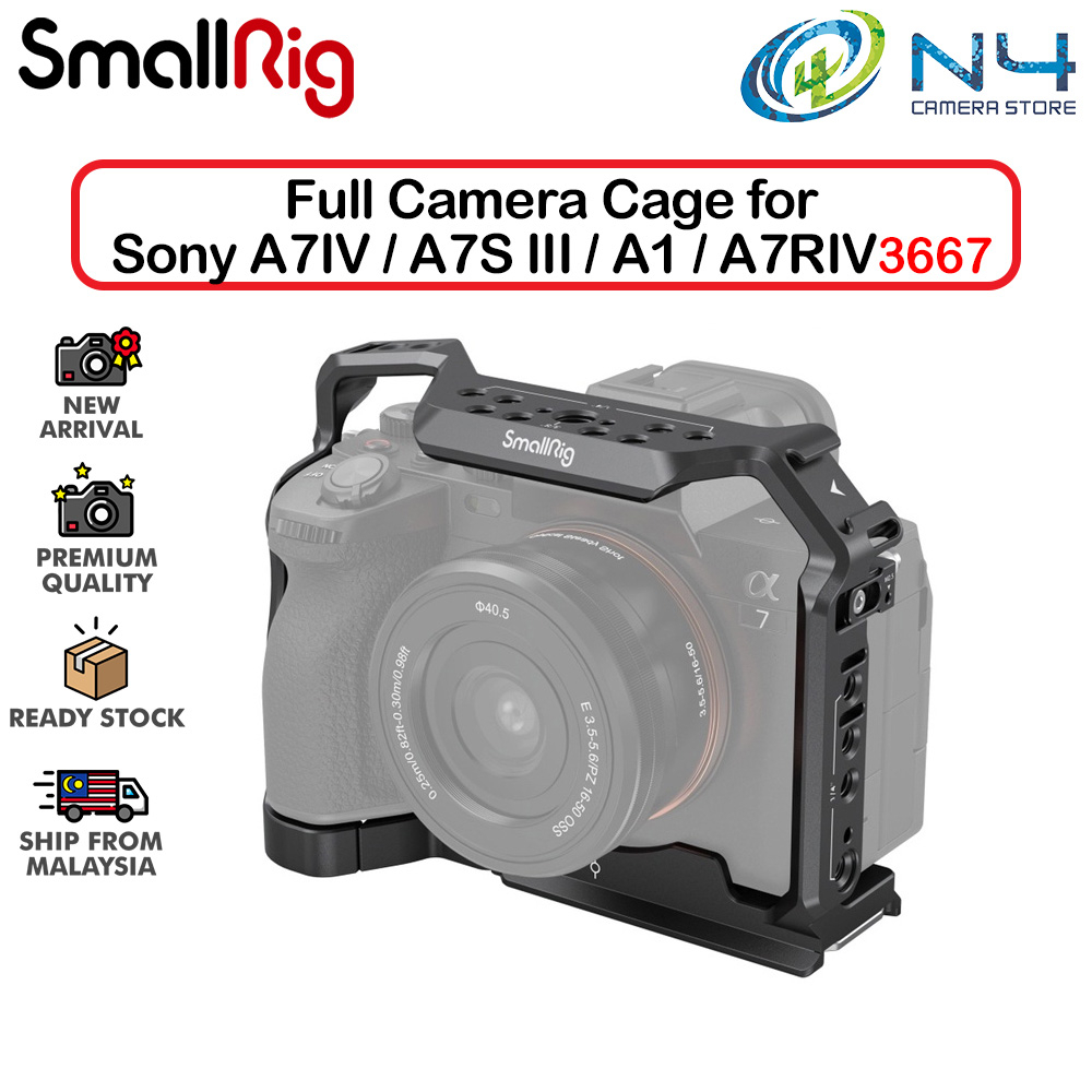 SmallRig 3667B Full Camera Cage for Sony Alpha 7 IV/Alpha 7 S III/Alpha ...