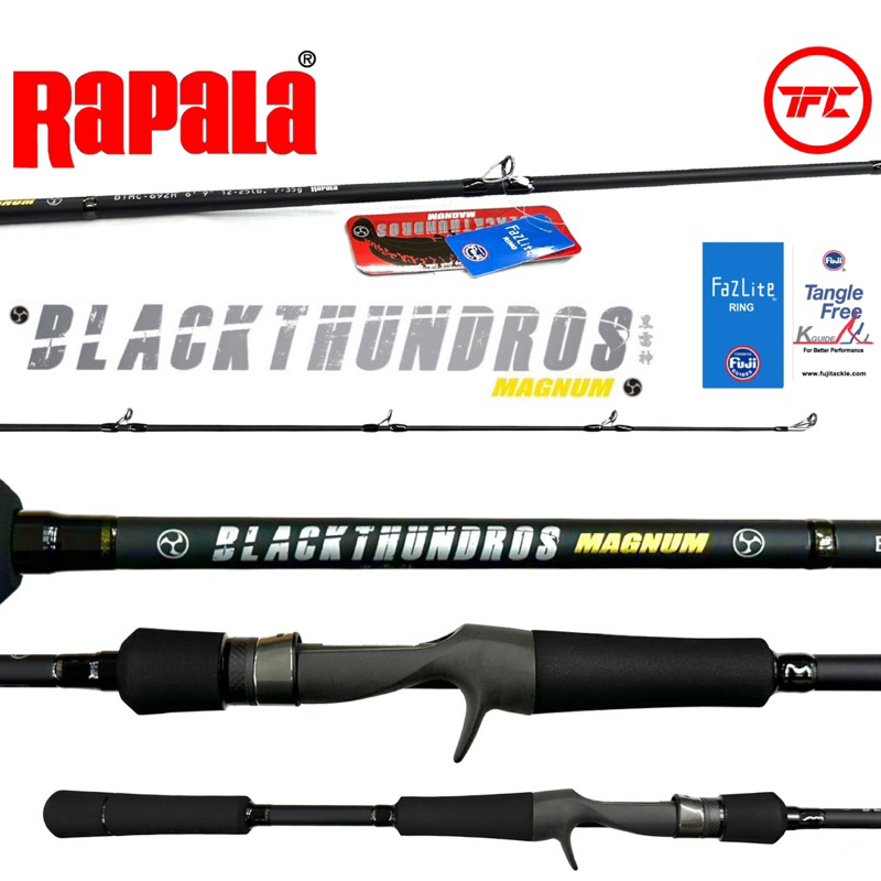 RAPALA Black Thundros Magnum 黑雷神 Baitcast & Spinning Rod BC Baitcasting ...