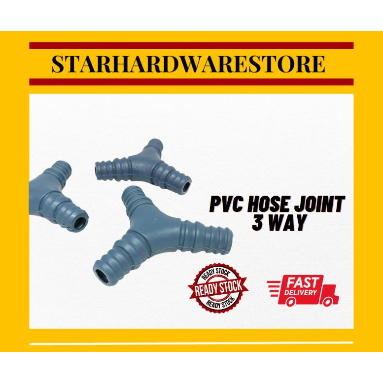Pvc Hose Joint ( 3 WAY ; Y-SHAPE ) ; Plastic Paip Sambung ( Cabang 3 ...