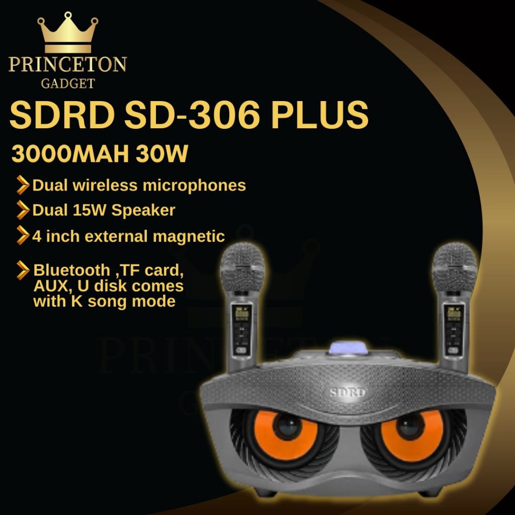 SDRD SD306 Plus Bluetooth Speaker Karaoke Stereo Dual Wireless ...