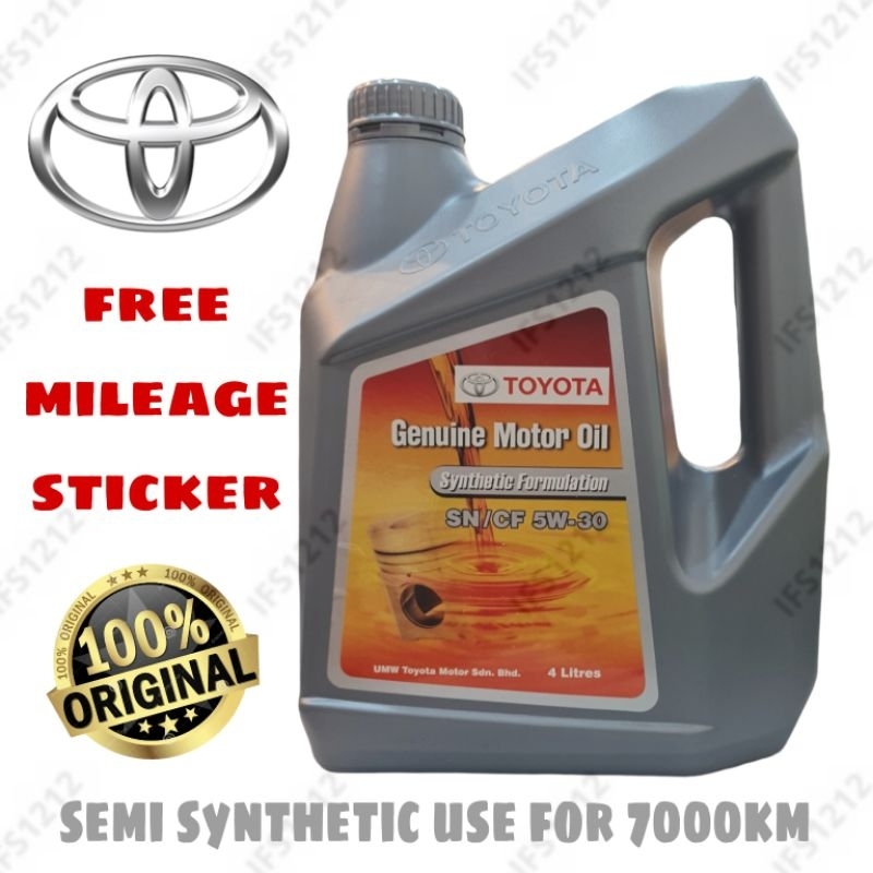 🇲🇾ORI NEW🔥 TOYOTA 5W30 SEMI 4L VIOS YARIS RUSH SIENTA AVANZA ALTIS ...