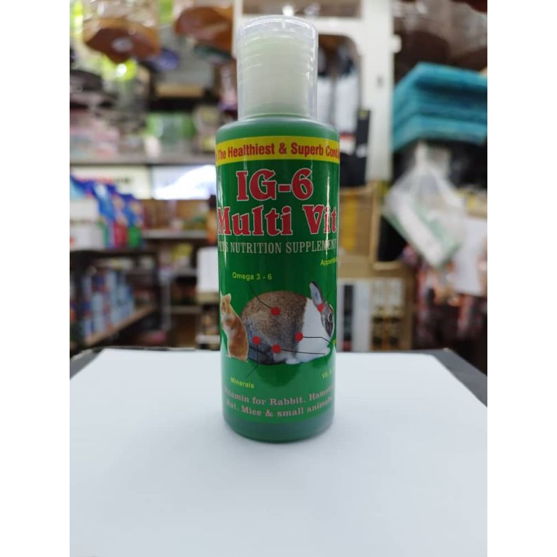 IG-6 Multi Vitamin for Rabbit,Hamster,Rat,mice,& small animal 150ml ...