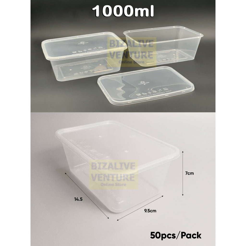 (MICROWAVE SAFE) Disposable Plastic Food Container | Rectangular ...