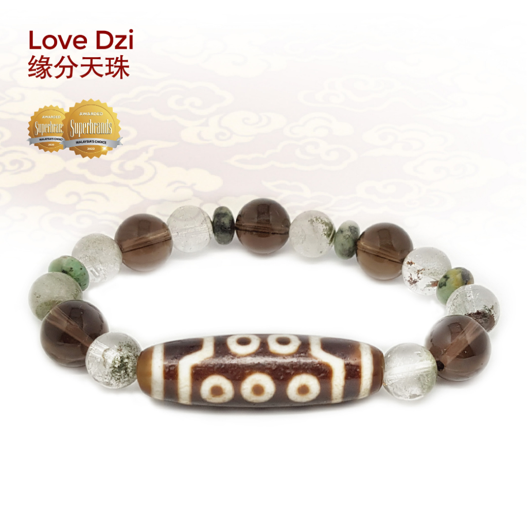 Dzi Kingdom 10 Eyed Dzi Love Dzi Authentic Tibet Antique Dzi Bracelet 天 ...