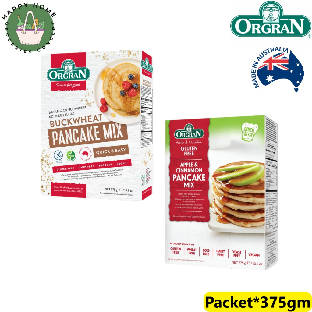 Orgran Mix Pancake Flour Apple & Cinnamon / Buckwheat (Packet*375gm ...