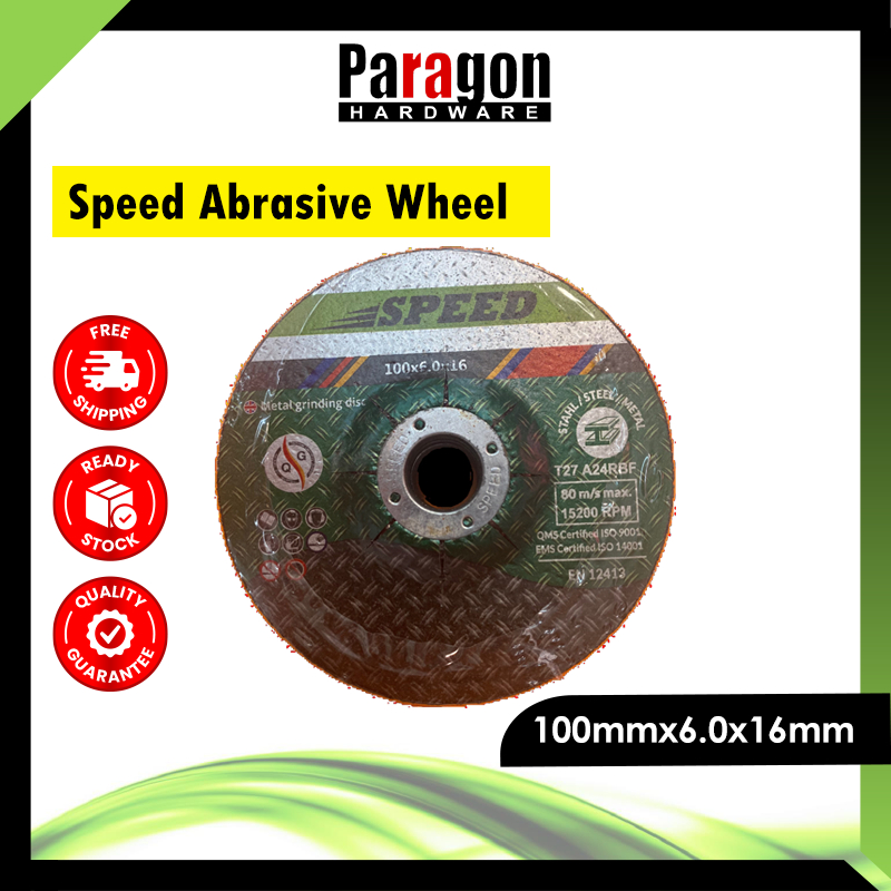 SPEED ABRASIVE WHEEL Ø100mm x6.0x16mm (D'BLE NET) 磨片 Grinder Disc ...
