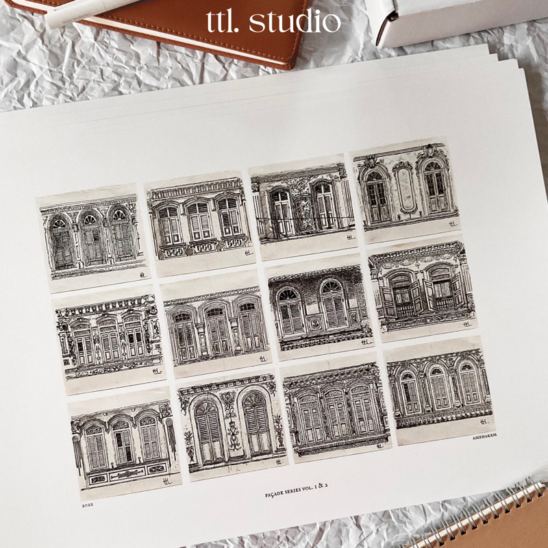Facade Series Vol 1 & 2 Art Print / A3 Size Print / Architecture [ttl ...