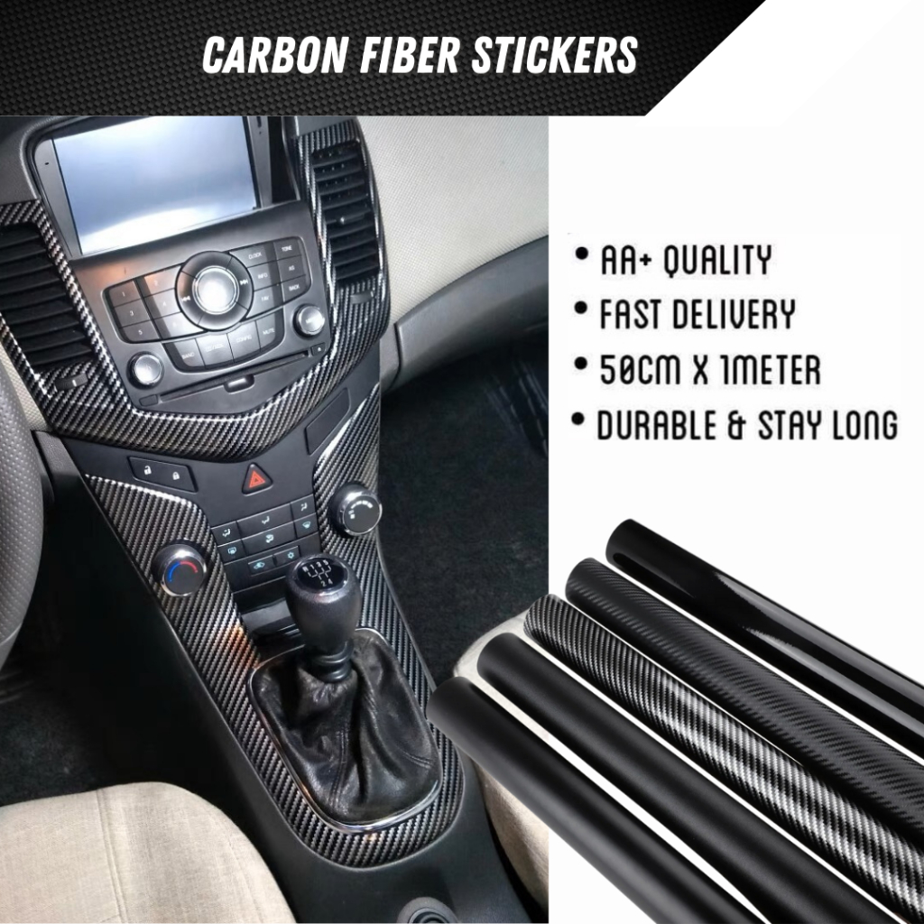 CARBON FIBER STICKER 2D 3D 5D 6D DIY Car Motorbike Bicycle Accessories ...