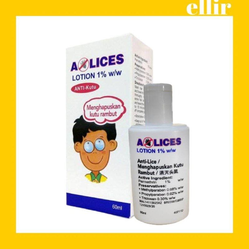SHAMPOO KUTU / UBAT KUTU RAMBUT A-LICES Lotion 1% w/w 60ml | Shopee ...