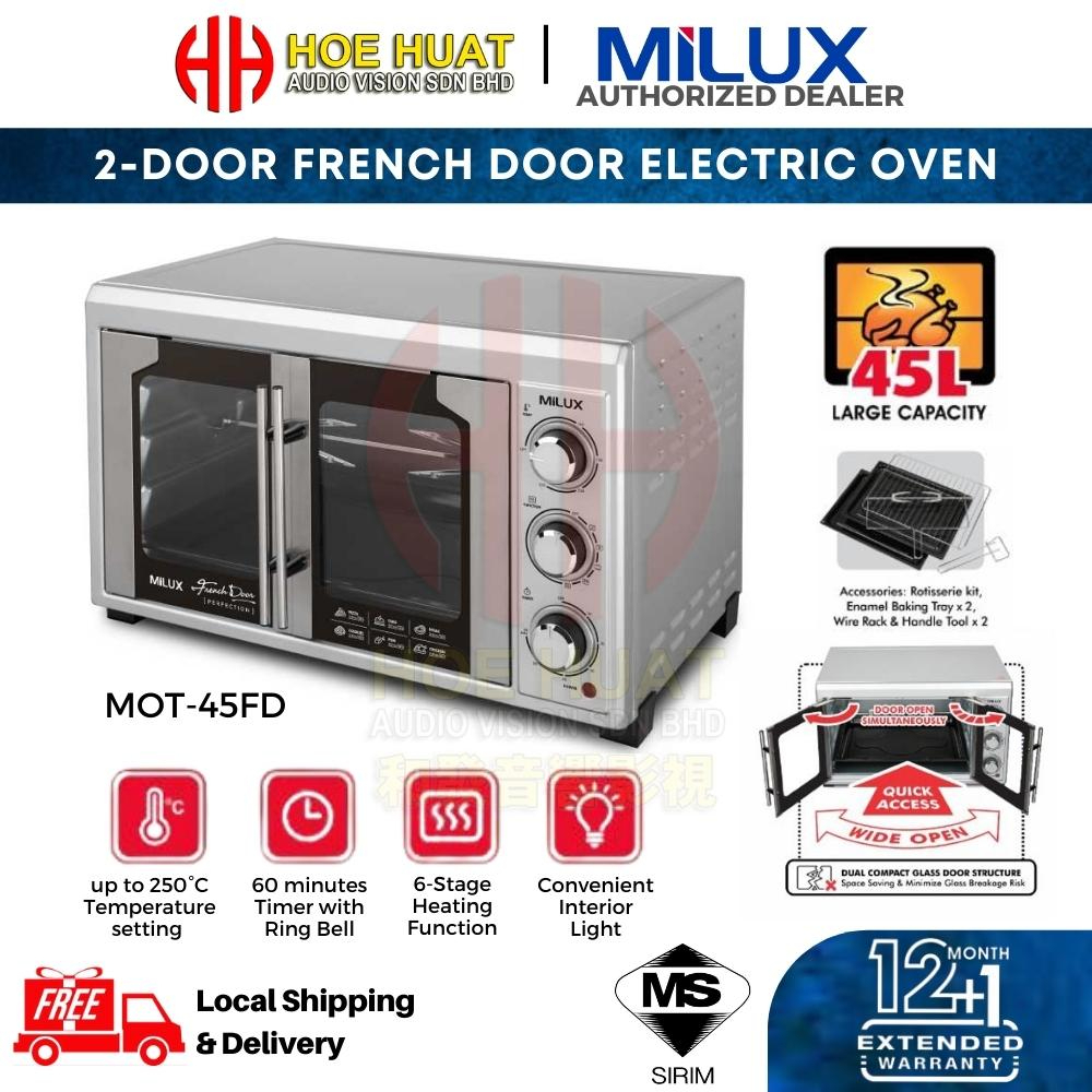 Milux 2-Door Rotisserie & Convection French Door Electric Oven 45L MOT ...