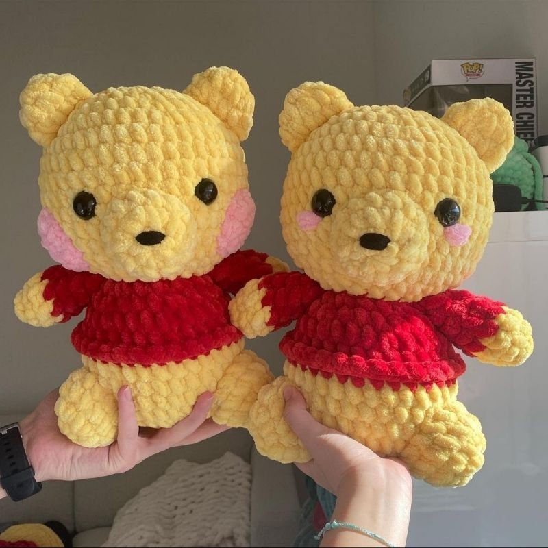 Handmade plushie pooh crochet/ plushie kait | Shopee Malaysia