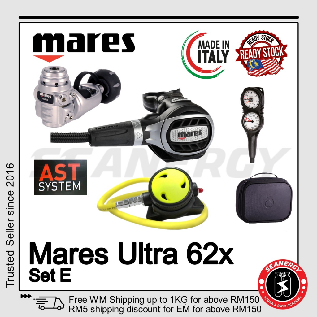 Mares Ultra 62x Scuba Diving Regulator Set First Stage Second Stage ...