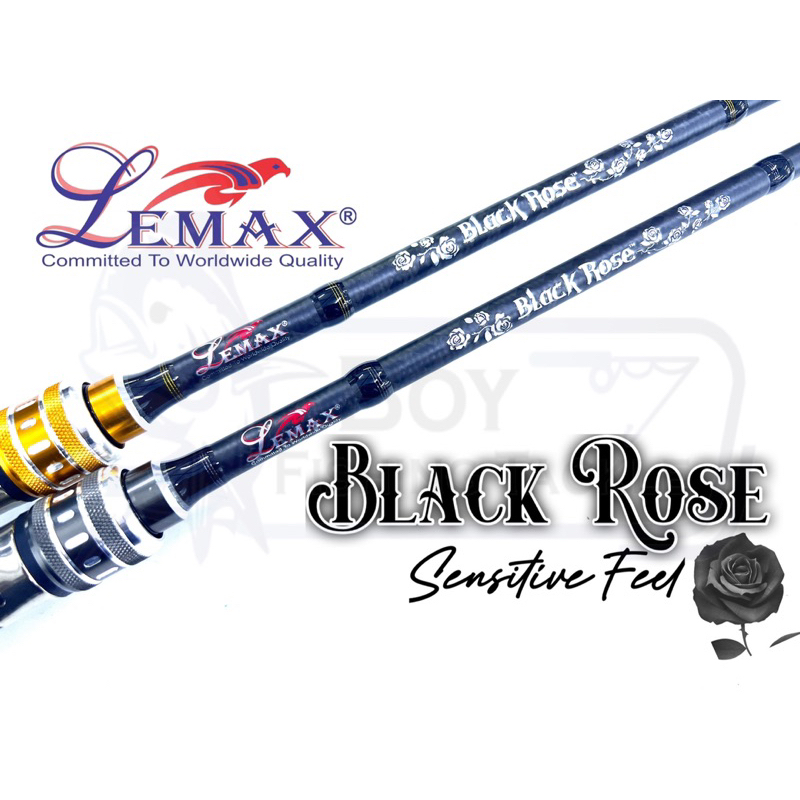 LEMAX BLACK ROSE SPINNING BC BAITCASTING ROS FISHING ROD ONE PIECE ROD ...
