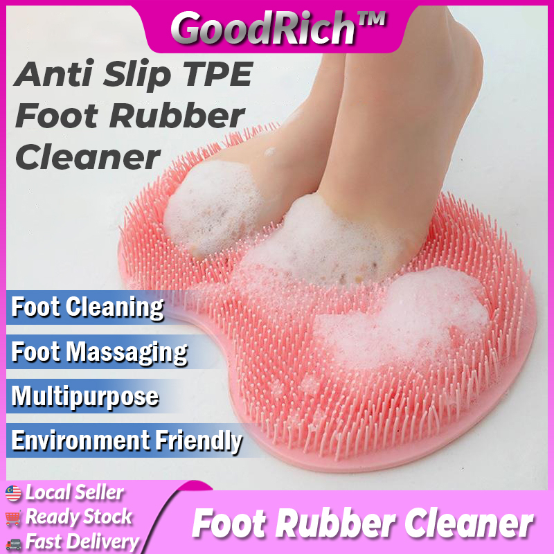 Antislip Rubber Foot & Back Scrubber Shower Mat Non-slip Wash Foot Pad ...