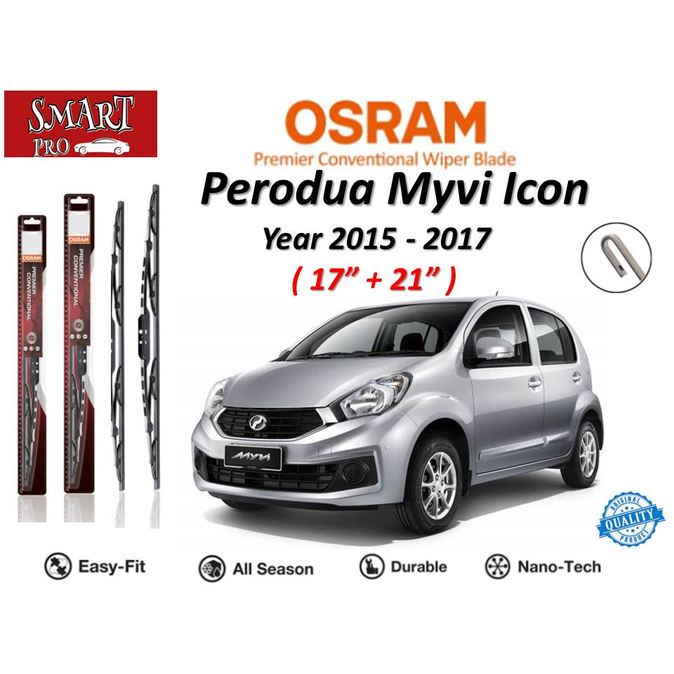 Osram Premier Conventional Wiper Blade ( U Hook ) For Perodua Myvi Icon ...