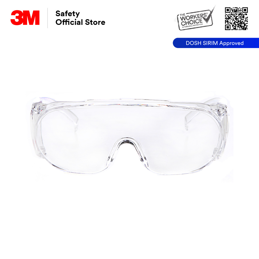 3M™ 1611 Safety Eyewear/Over Spectacle/Visitor Specs - Clear ...