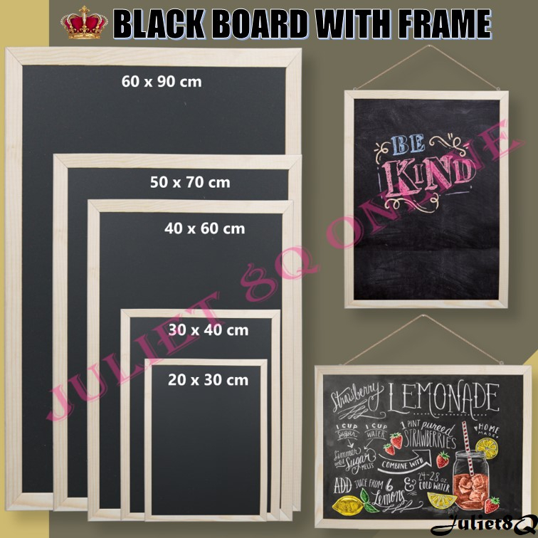 Black Board With Frame Memo Board Notice Board Frame Pin Chalk ...