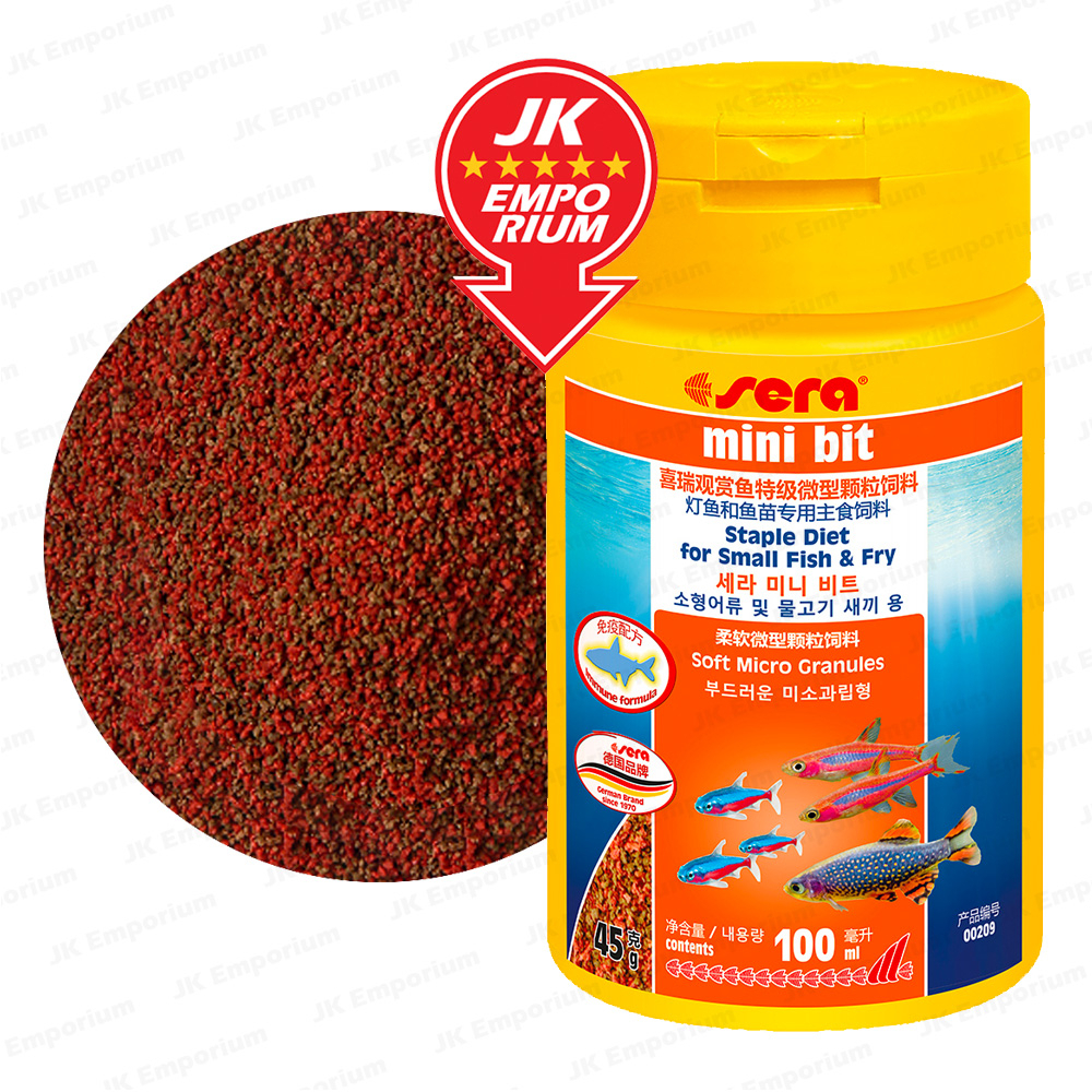 Sera Mini Bit 45g 100ml Staple Diet For Small Fish & Fry Baby Food Soft ...