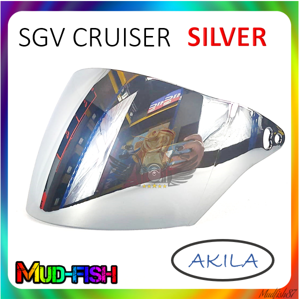 AKILA SGV CRUISER 2 HELMET VISOR (SILVER) | Shopee Malaysia