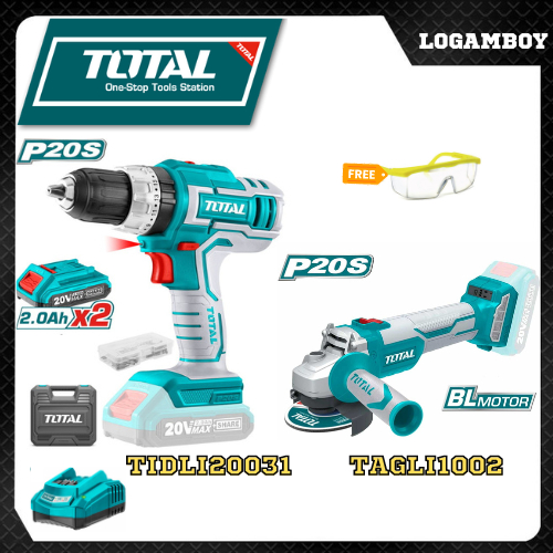 TOTAL CORDLESS GRINDER IMPACT DRILL BRUSHLESS 20V 13mm TAGLI1002 ...