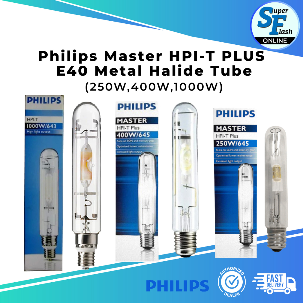 Philips Master E40 Metal Halide Tube Bulb (250W,400W,1000W) | Shopee ...