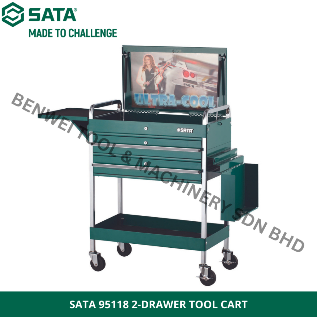 SATA 95118 2-DRAWER TOOL CART / TOOL BOX / SERVICE CART / HEAVY DUTY ...