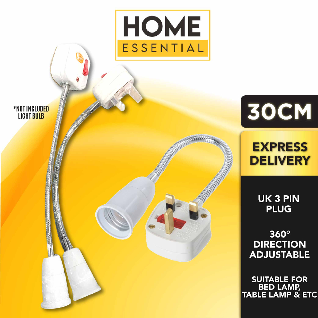 E27 3 Pin Plug In Lamp Holder | Suitable For Bed Lamp | Table Lamp ...