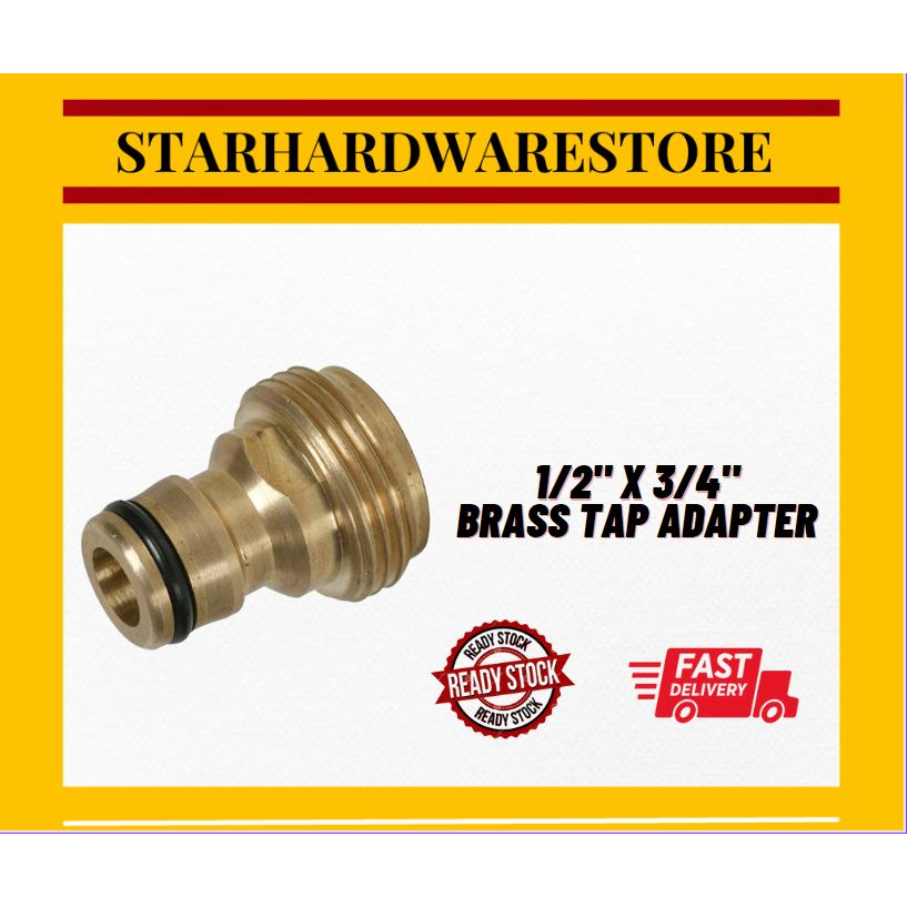 🌟READY STOCK🌟 1/2" x 3/4" Brass Tap Adapter (For Washing Machine ...