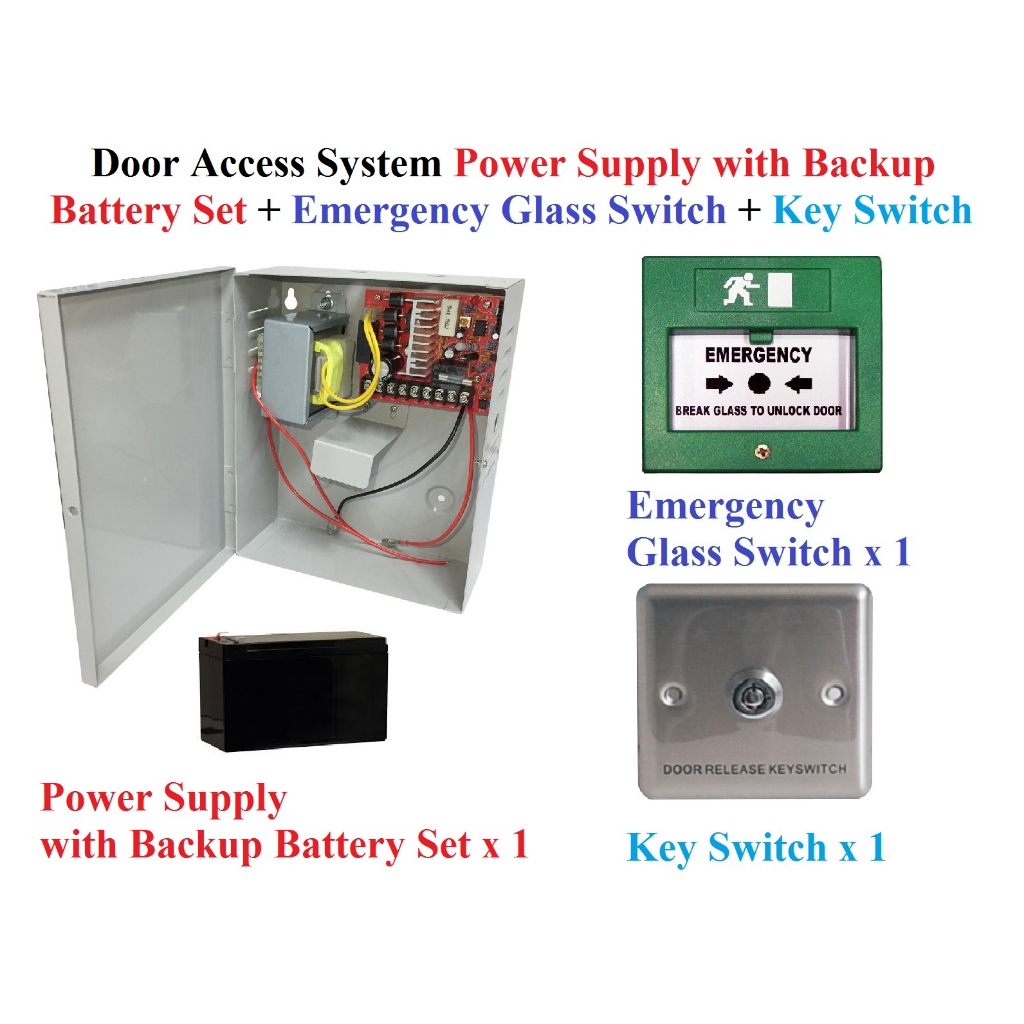 Original Door Access System Backup Battery Sets (Power Supply+Backup ...