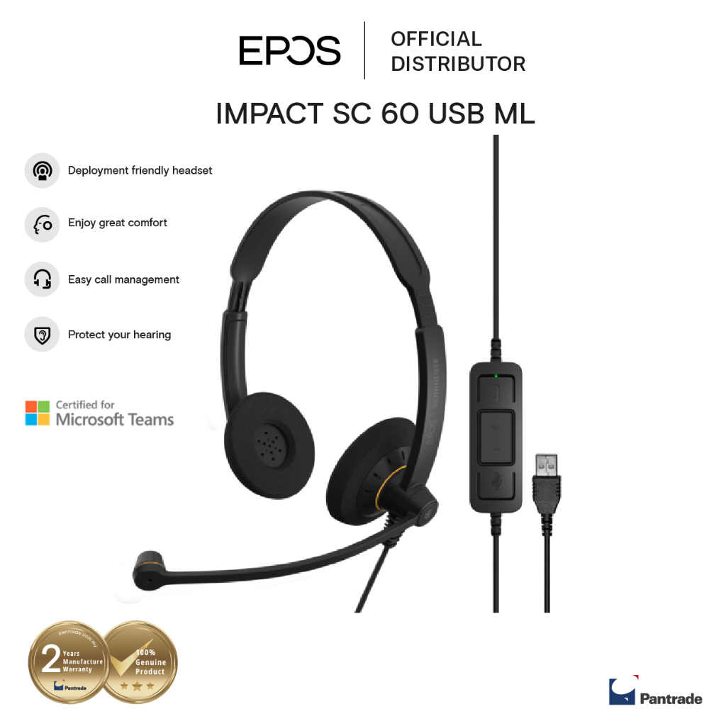 EPOS ENTERPRISE | SENNHEISER IMPACT SC 60 USB ML | Shopee Malaysia