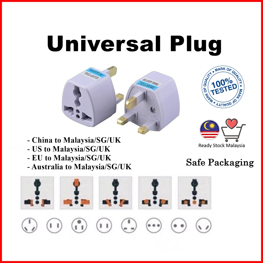 Penyesuai Universal | Palam 3 Pin Universal Adaptor | 3 Pin Plug | UK ...