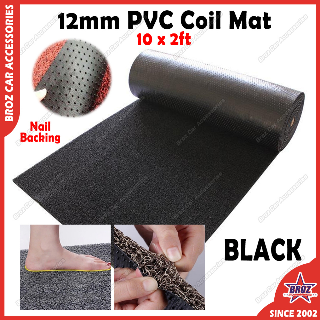Universal 12MM PVC Rubber Floor Mat Coil Mat Nail Backing Anti Slip One ...