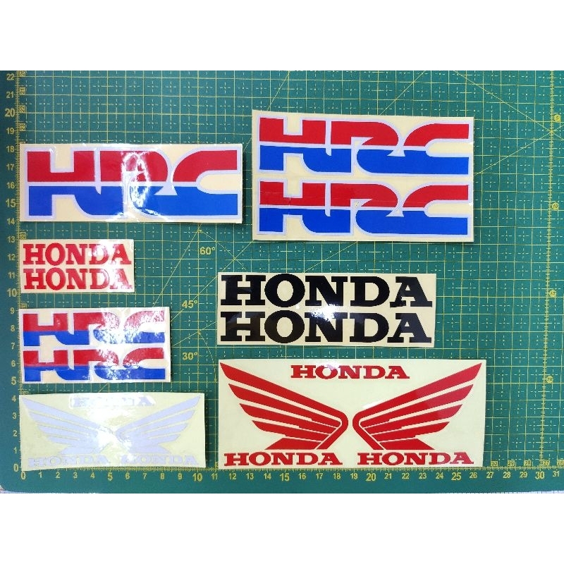 Sticker hrc honda racing honda sayap logo honda tulisan stiker pantul ...