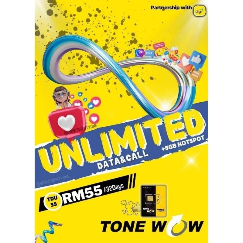 SIMKAD TONEWOW PREPAID LINE DIGI | Shopee Malaysia
